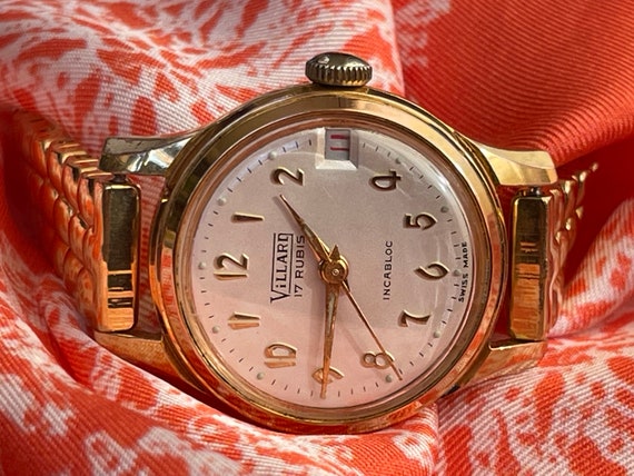Chic 1960 vintage Swiss ladies wristwatch Villard gol… - Gem
