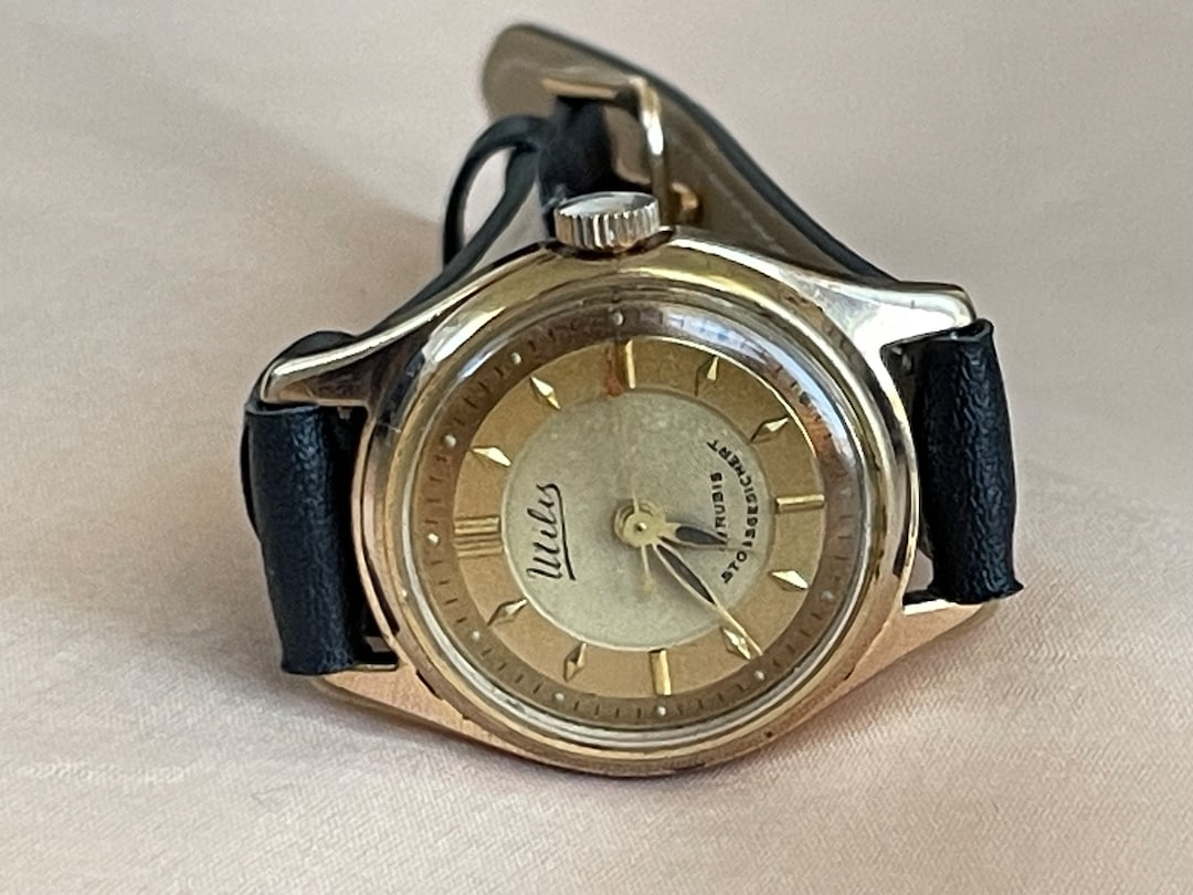 1950s Vintage Swiss Ladies Gold Plated Dress Wristwatch Utilis, Swiss ...