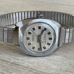 Elegant 1960 Vintage German 15 Jewels Ladies Wristwatch Osco Silver ...