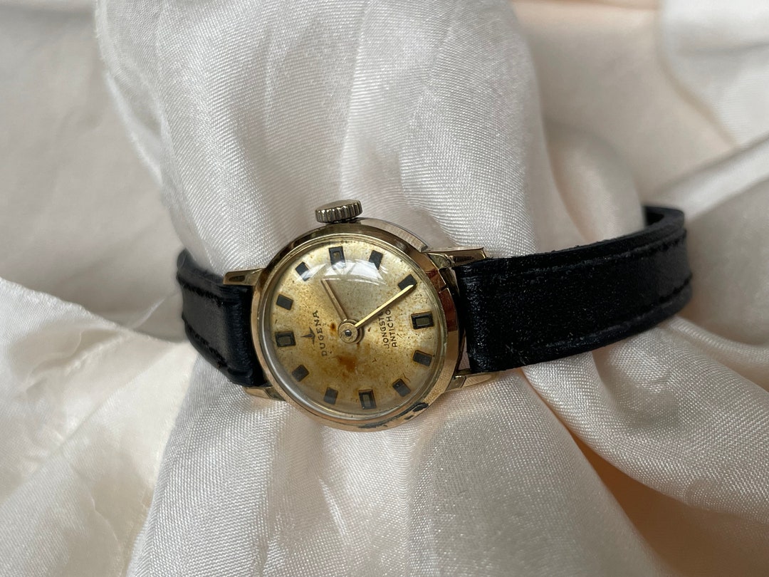 Elegant 1960's Vintage German Ladies Wristwatch Dugena Gold Color Case ...