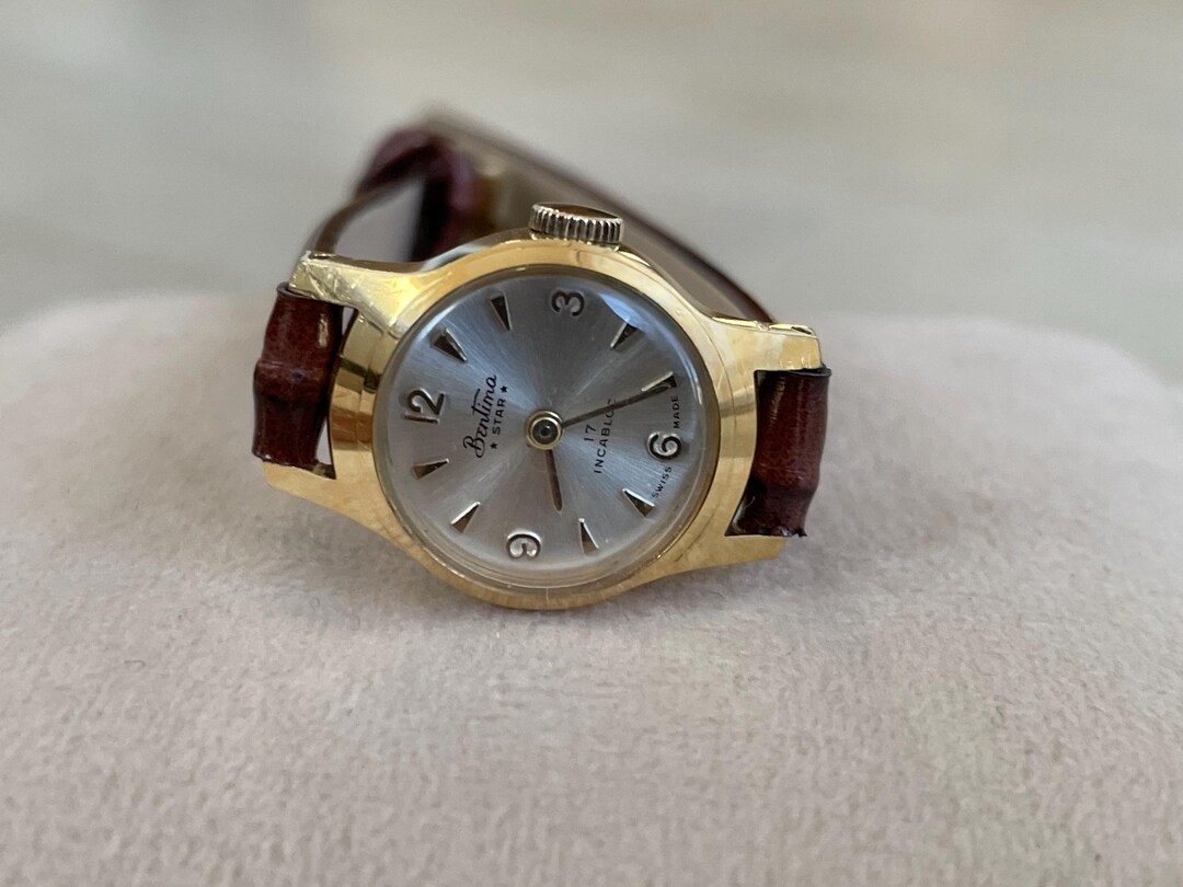 Elegant 1960 Vintage Swiss Ladies Dress Wristwatch Bentima Golden Color ...