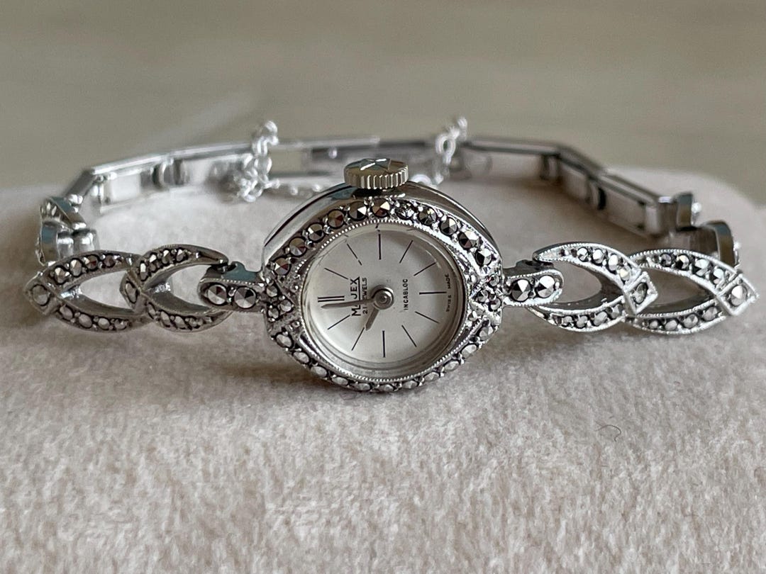 Stunning 1960 Vintage Swiss Ladies Sterling Silver Dress Watch Majex ...