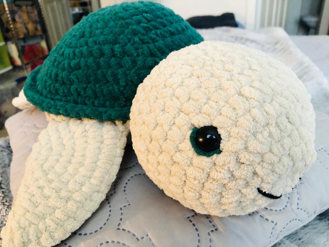 Jumbo Green and Tan Sea Turtle Plushie - Etsy