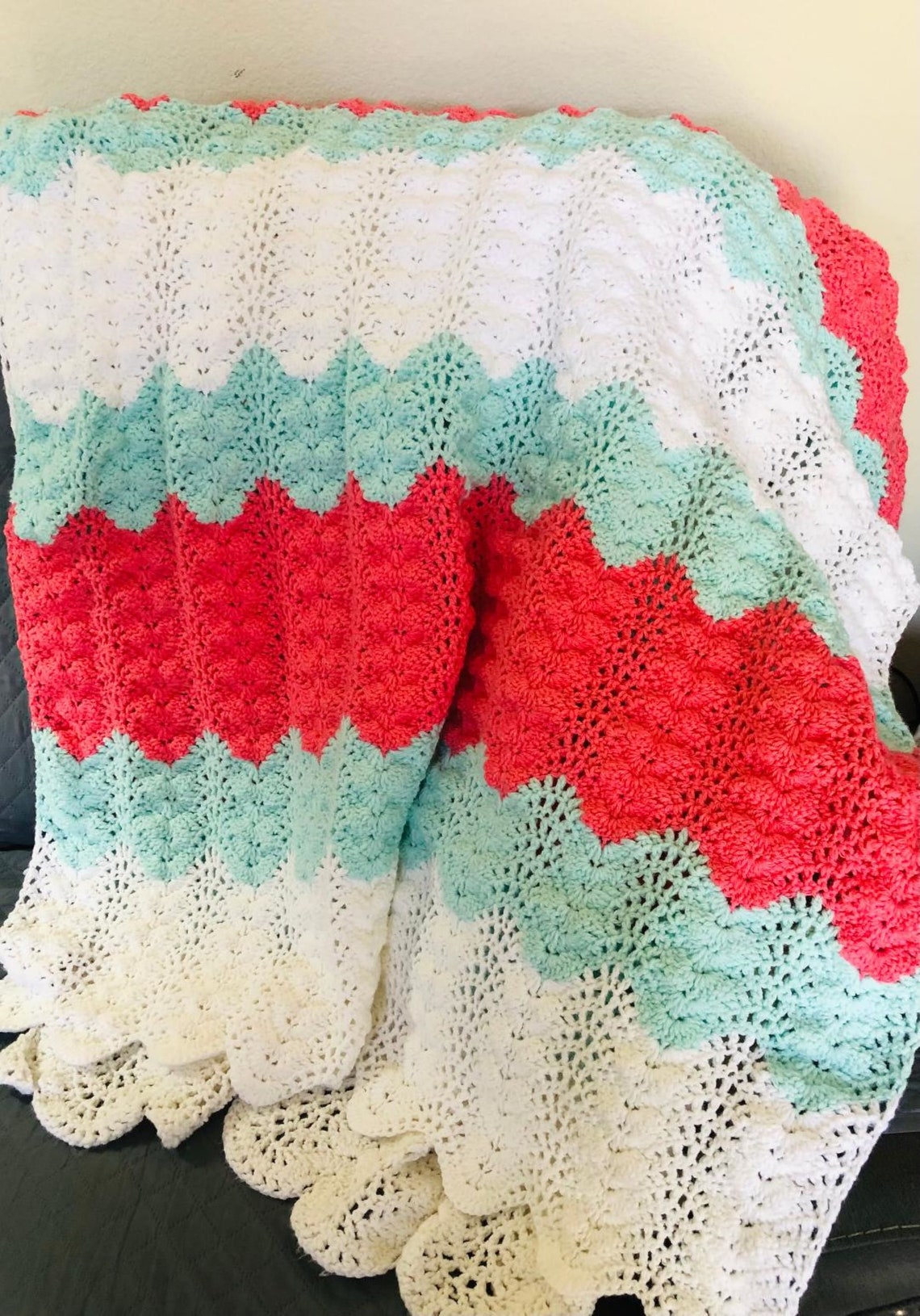 Hand Crocheted Waves of Colors Afghan - Etsy