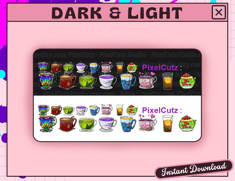 Tea Time Cozy Tea Cup Emotes / Sub Badges for Twitch Kick - Etsy