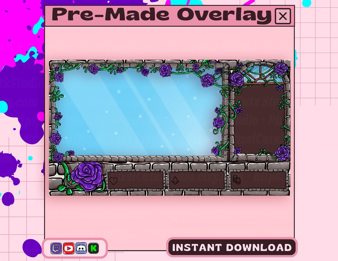 Secret Garden Streamer Overlay: A Cottage Core Aesthetic Stream Overlay ...