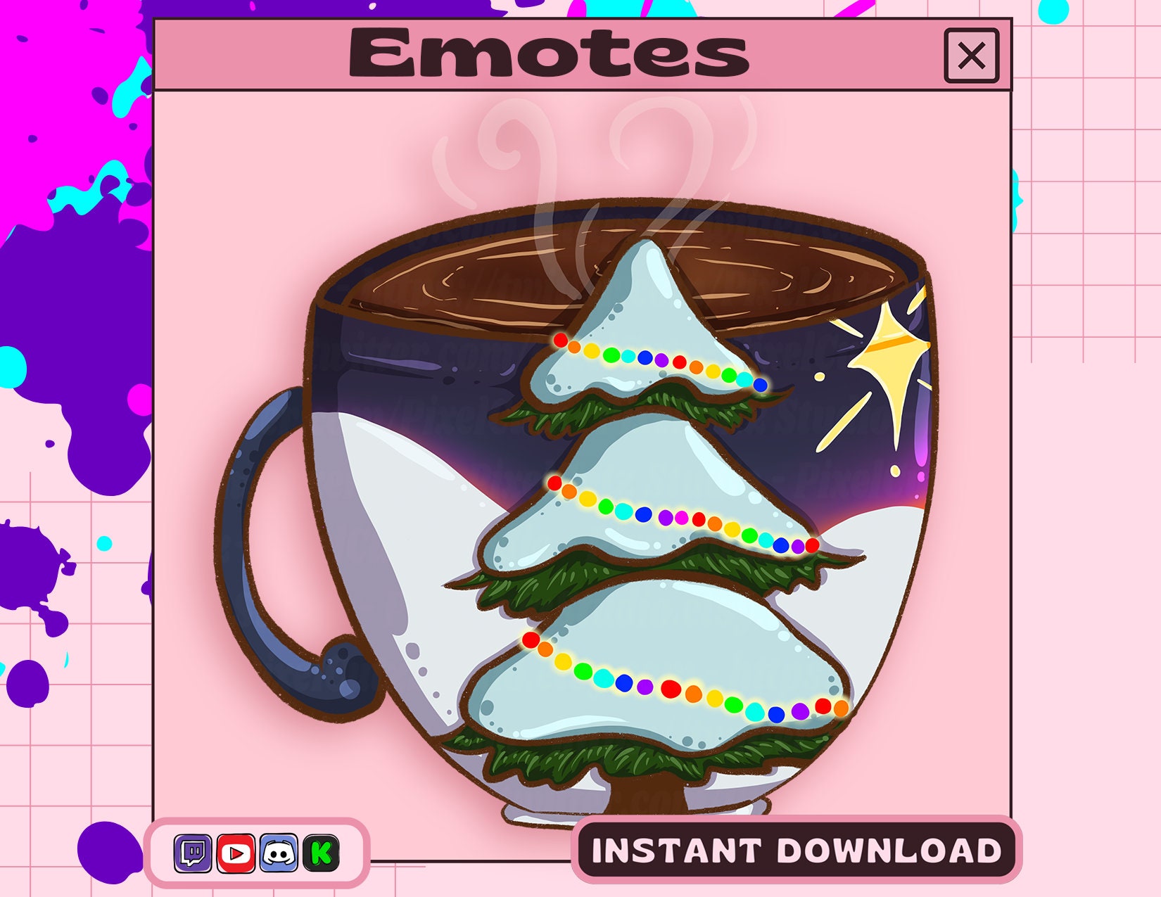 Christmas Coffee Cup Emotes for Twitch, Kick, Youtube, and Discord - Etsy