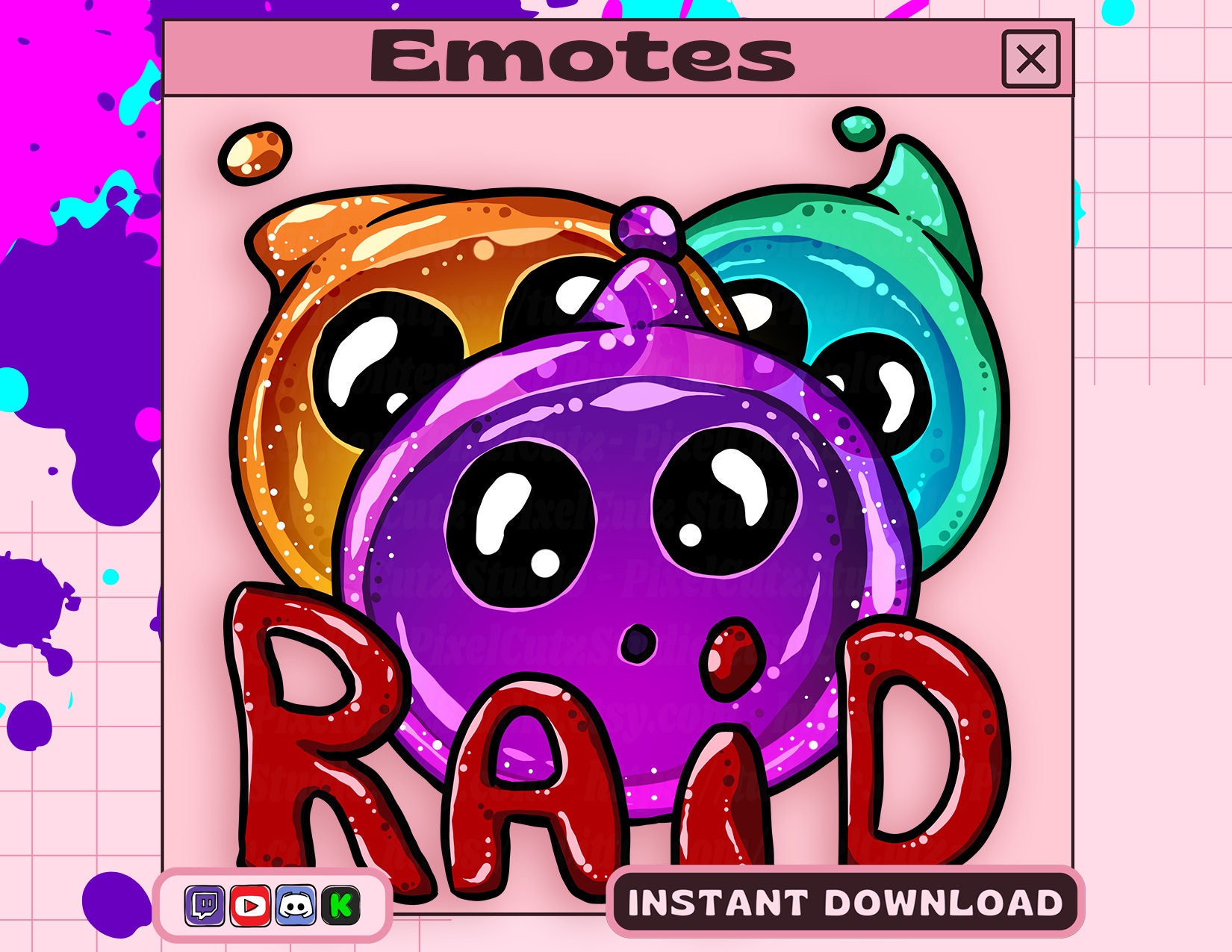 Cute Slime Emotes for Twitch, Kick, Youtube, and Discord - Etsy