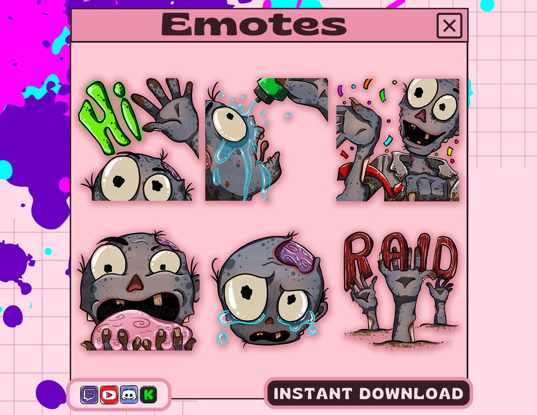 Spooky Zombie Emotes for Streaming on Twitch, Kick, Discord, and ...