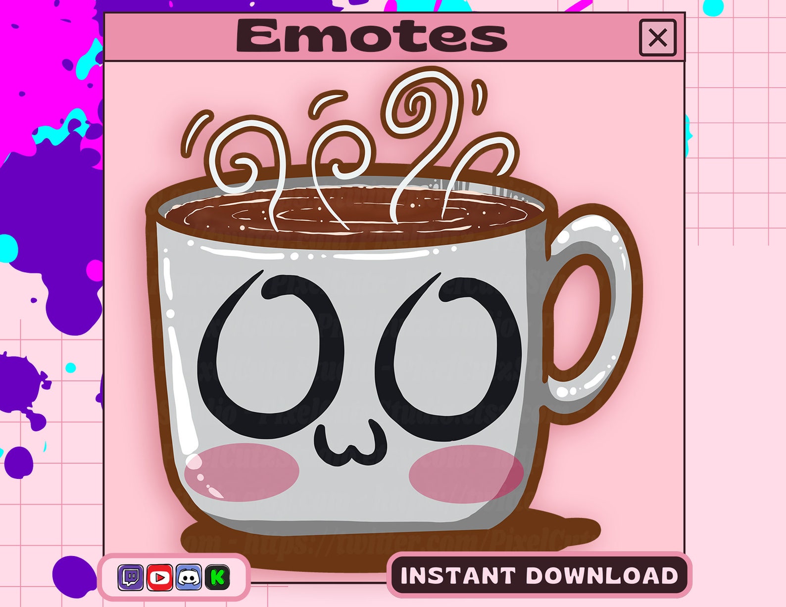 Cute and Cozy Coffee Time Emotes for Twitch, Discord, Kick, and Youtube ...