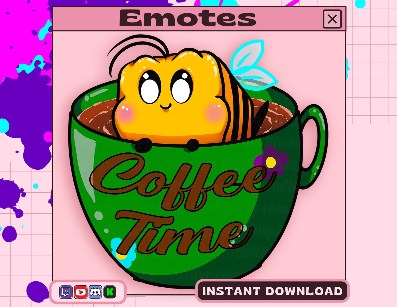 Cute Bee Twitch Emote Pack - Get the Buzz Going on Your Twitch, Youtube ...