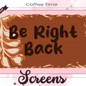 5x Cute Coffee Foam Art Streaming Screens, Starting Soon, Stream Ending ...