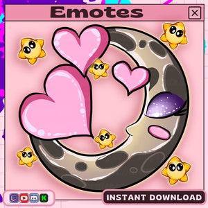 Celestial Moon Twitch Emotes: Expressive Lunar Designs for Twitch ...