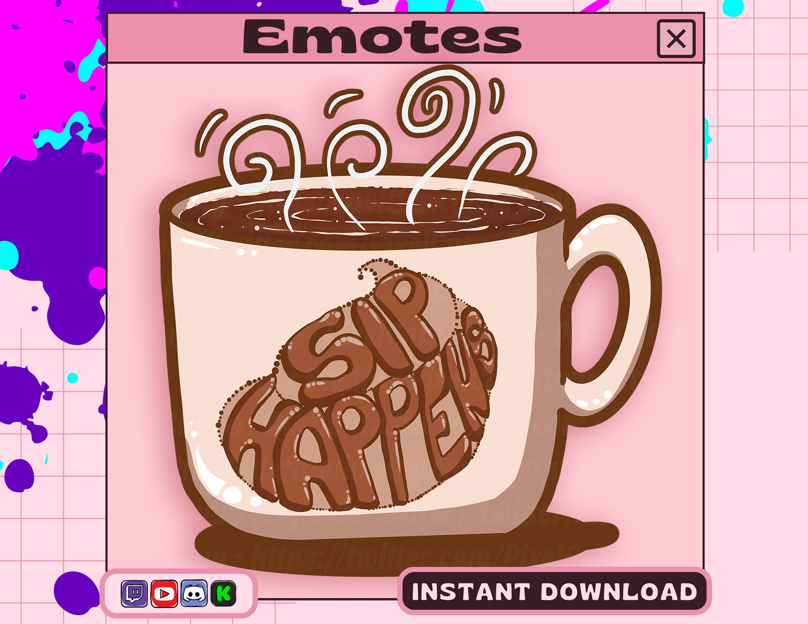 Cute and Cozy Coffee Time Emotes for Twitch, Discord, Kick, and Youtube ...