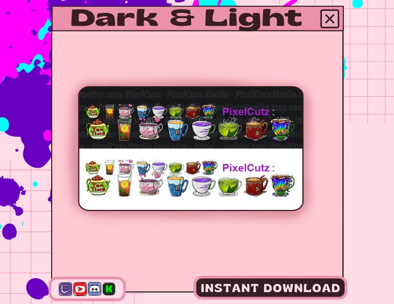 Tea Time Cozy Tea Cup Emotes / Sub Badges for Twitch, Kick, Youtube, or ...