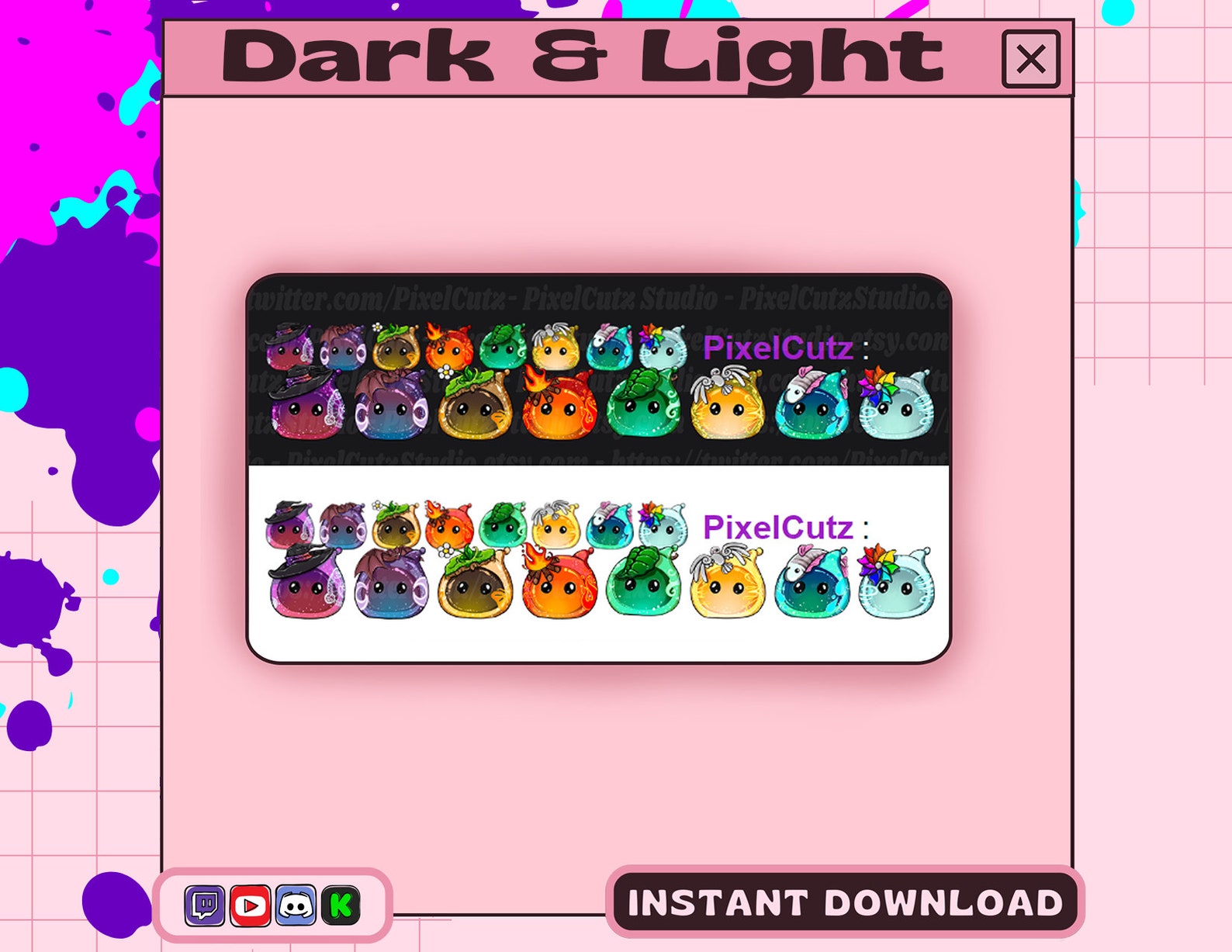 Colorful Slime Elemental Stream Badges for Twitch, Kick, Youtube, and ...