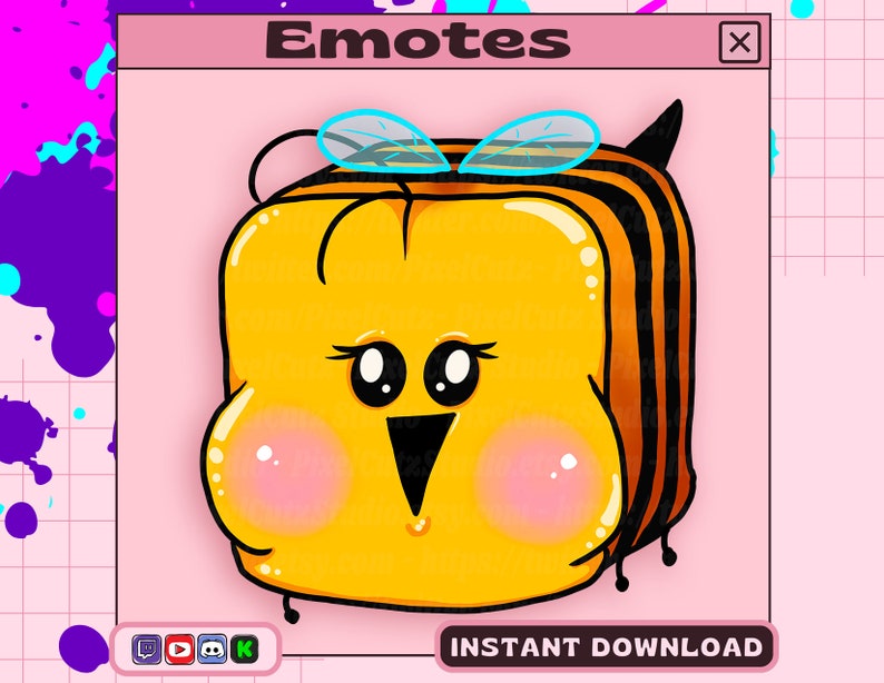 Honey Bee Emote, Twitch Emote, Discord Emote, Youtube Emote, Cute Honey ...
