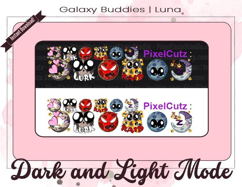 Celestial Moon Twitch Emotes: Expressive Lunar Designs for - Etsy
