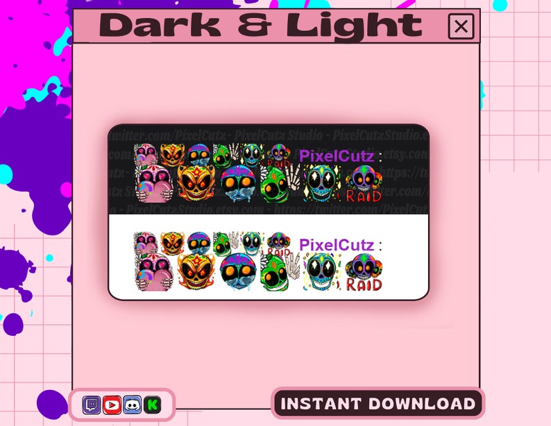 Day of the Dead Skull Emotes for Twitch, Kick, Youtube, and Discord - Etsy