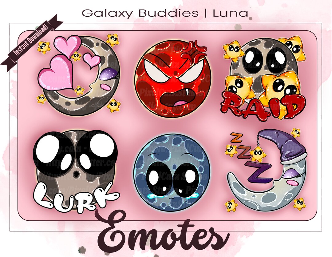 Celestial Moon Twitch Emotes: Expressive Lunar Designs for - Etsy