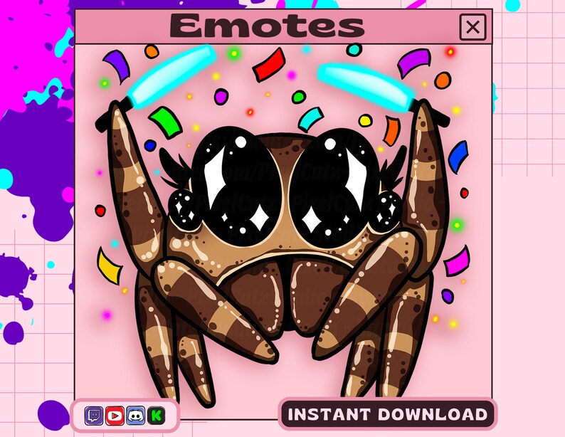 Cute Spider Emotes for Twitch, Kick, Youtube, and Discord | Adorable ...