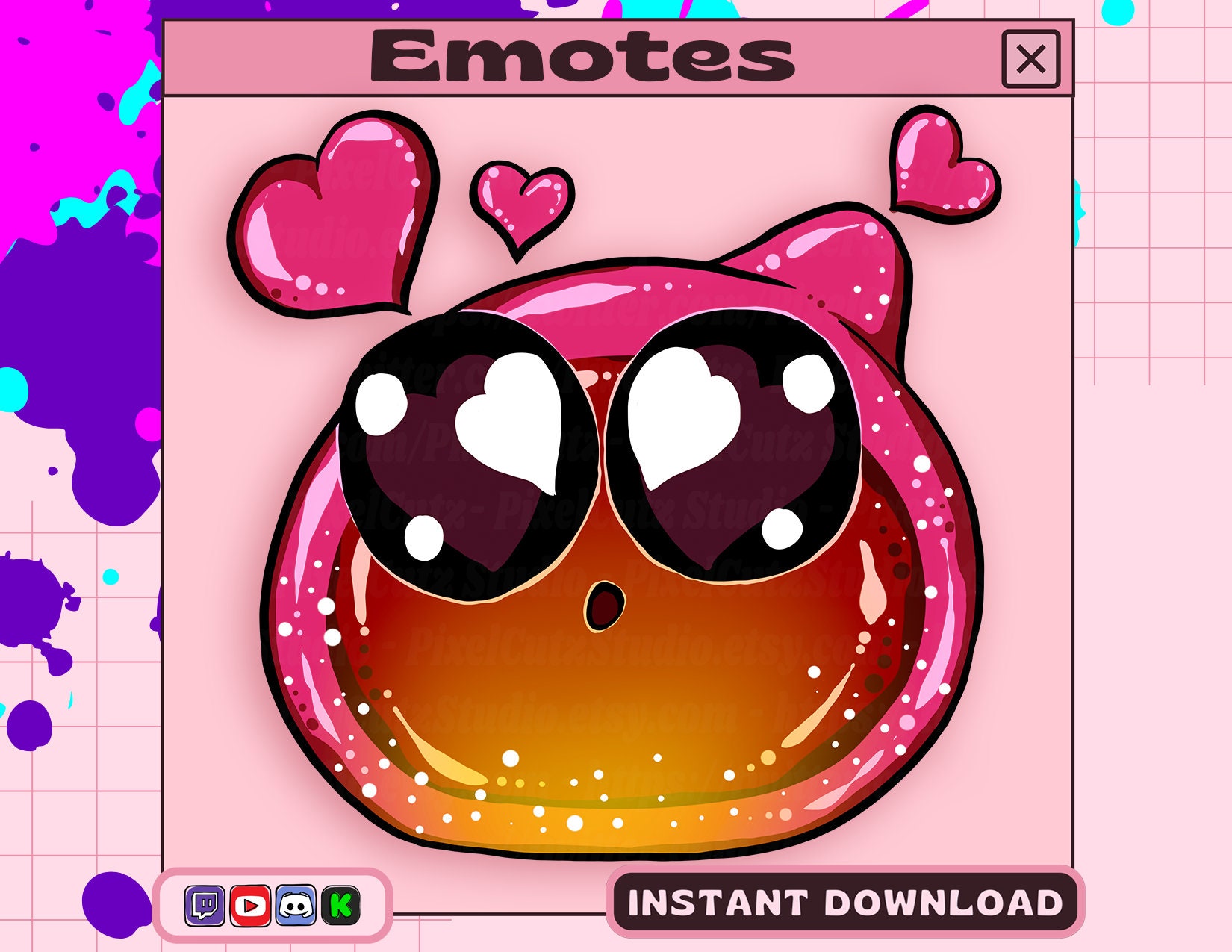 Cute Slime Emotes for Twitch, Kick, Youtube, and Discord - Etsy