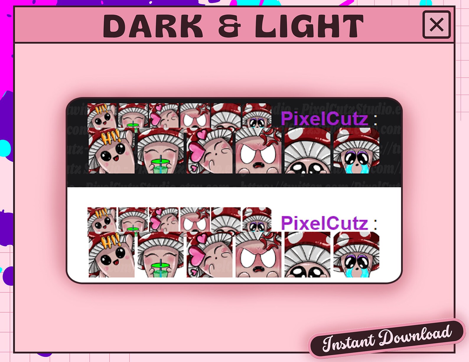 Cottage Core Magic: Whimsical Mushroom Emotes for Twitch - Etsy