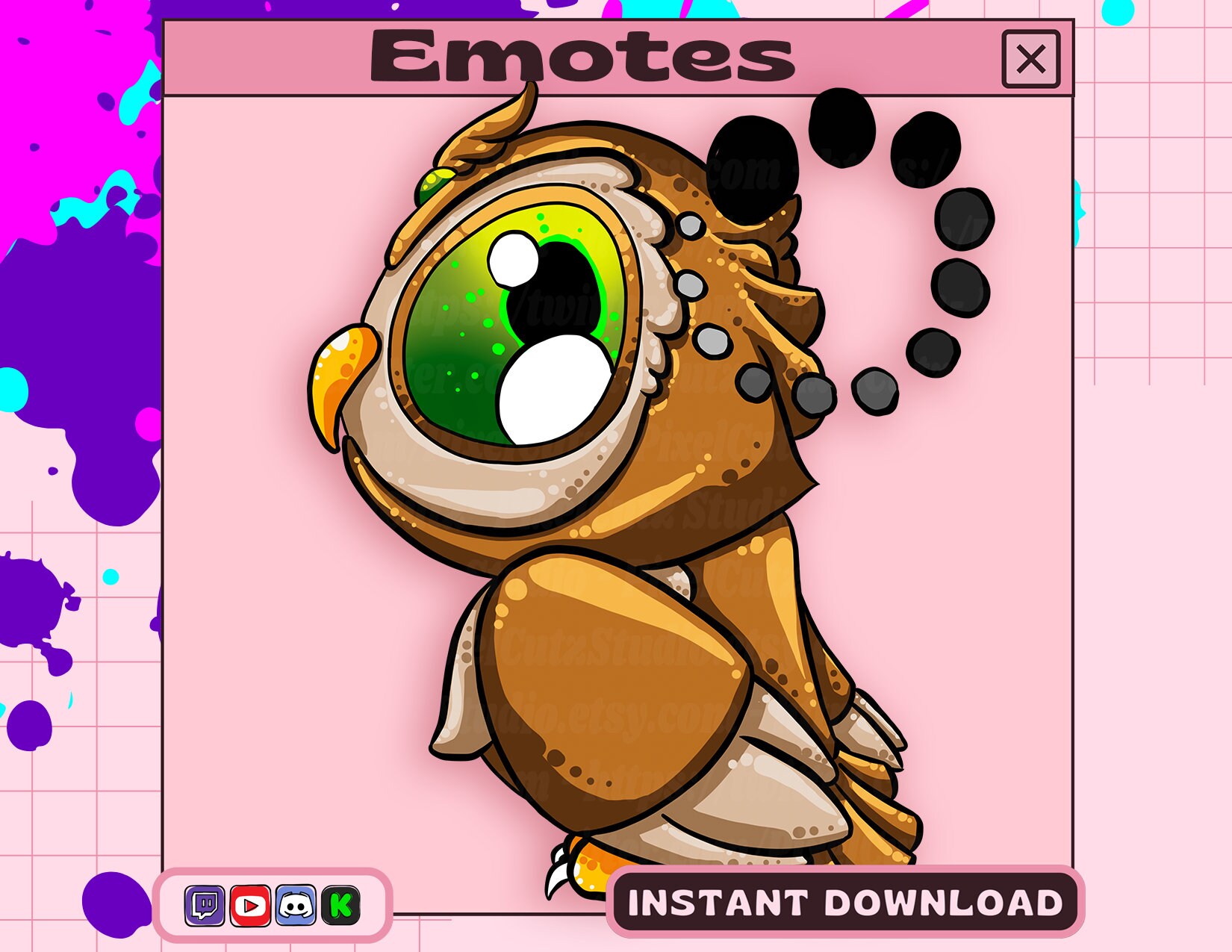 Cute Gold Owl Emotes for Twitch, Kick, Discord, and Youtube - Etsy