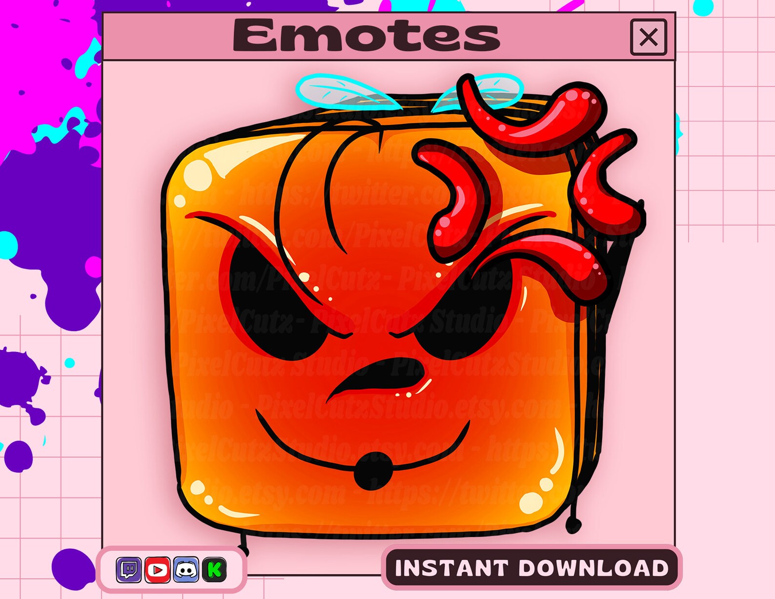 Honey Bee Emote, Twitch Emote, Discord Emote, Youtube Emote, Cute Honey ...