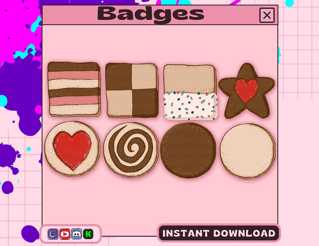Cozy Cookie Twitch Badge |cookie Bit Badge | Cute Chat Badges | Gamer ...