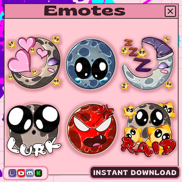 Moon Twitch Emotes - Etsy