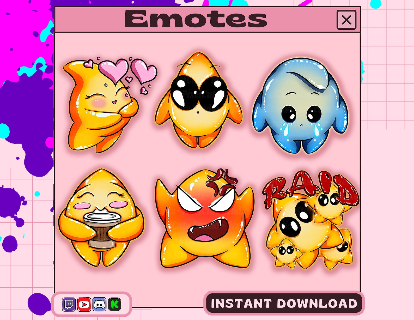Celestial Twitch Emote Pack |star Discord Emote |twitch Streamer Emotes ...