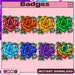 Vibrant Rainbow Rose Streaming Badges - Cottage Core Roses for Twitch ...
