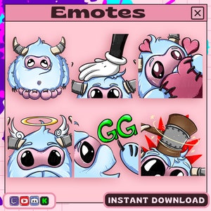 Charming Yeti Emotes 6 Frosty Emotes for Twitch, Kick, Youtube, Discord ...