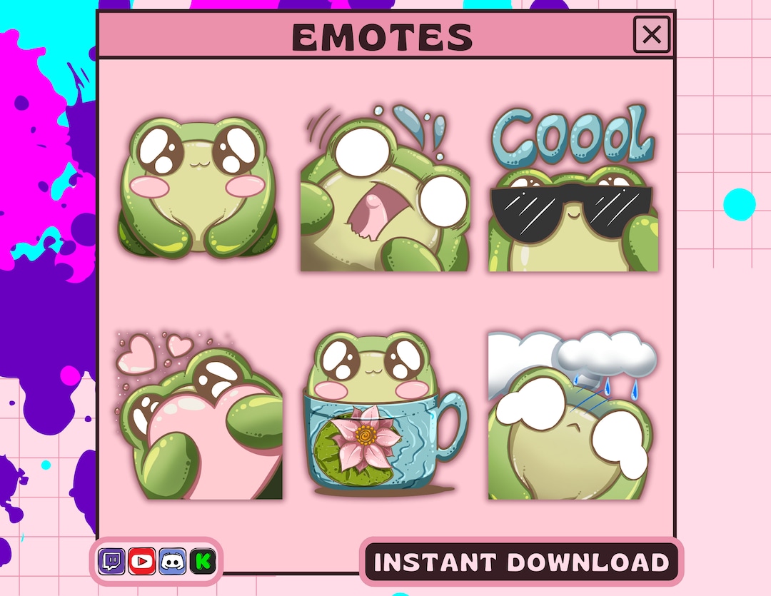 Adorable Frog Emote Pack for Twitch, Kick, Youtube, and Discord - Etsy