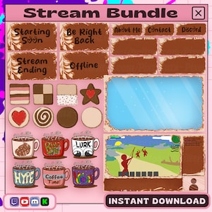 Coffee Streamer Bundle | Coffee Streaming Graphic |twitch Graphics ...