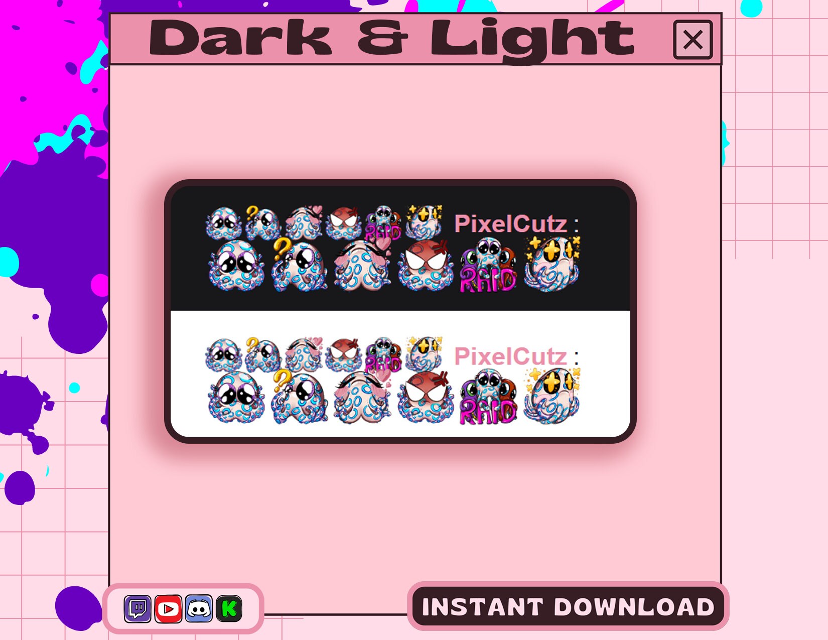 Cute Blue Ringed Octopus Emotes for Twitch, Youtube, Kick and Discord ...