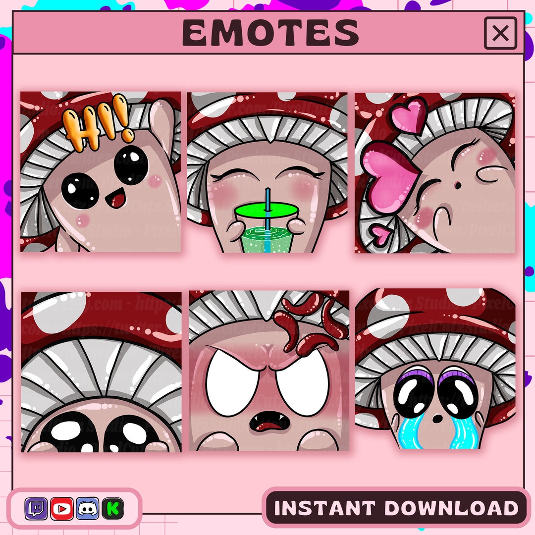 Cottage Core Magic: Whimsical Mushroom Emotes for Twitch - Etsy