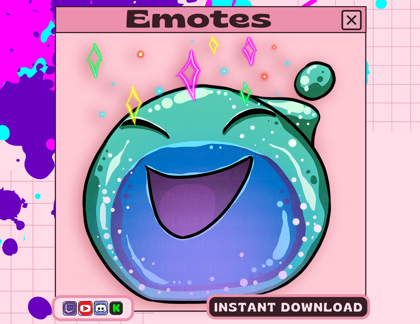 Cute Slime Emotes for Twitch, Kick, Youtube, and Discord - Etsy