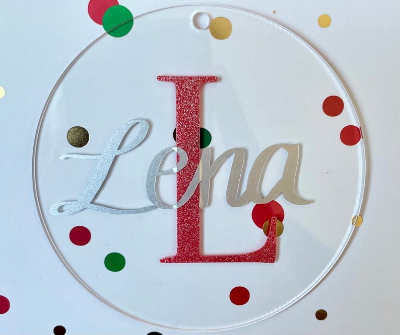 Custom Initial With Names Handwritten Acrylic Ornament - Etsy