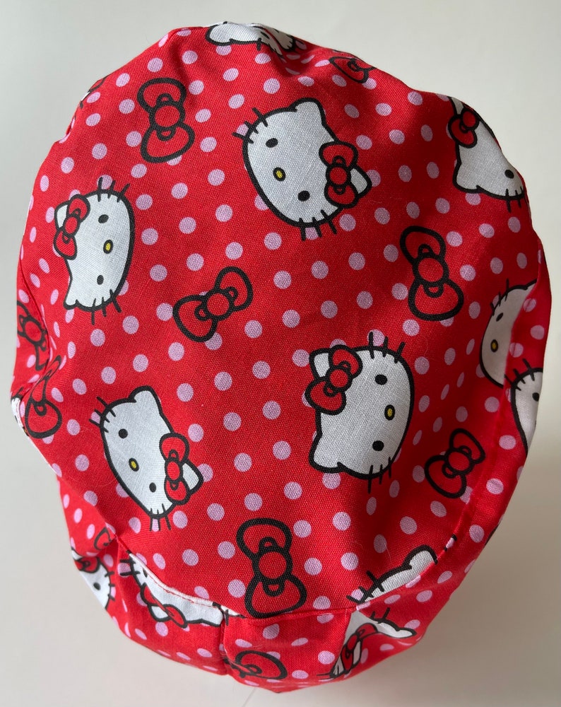 Hello Kitty Themed Surgical Scrub Cap. RED. Pleated Back. - Etsy