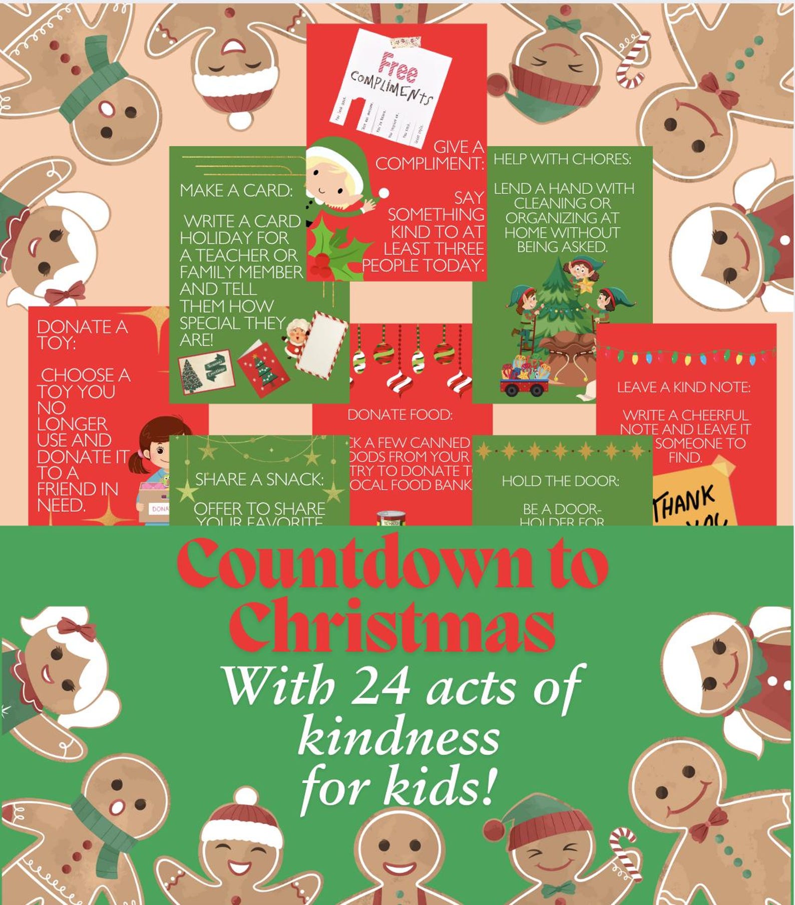 Countdown to Christmas With 24 Acts of Kindness for Kids! | PDF ...