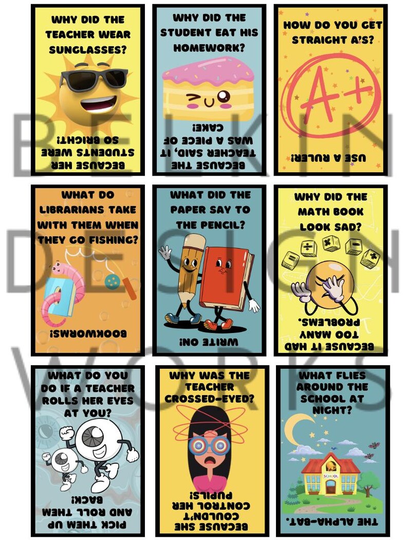 Back to School Lunchbox Jokes | Print at Home | Digital Download - Etsy