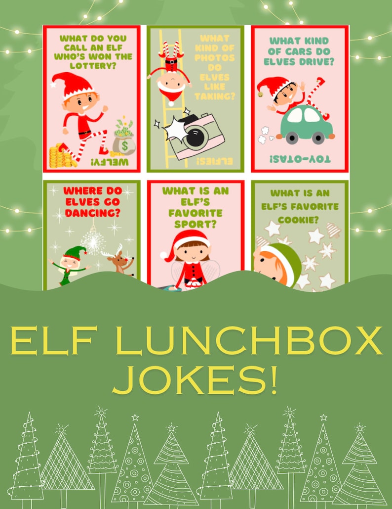 Elf Lunchbox Jokes | Download | Print at Home - Etsy