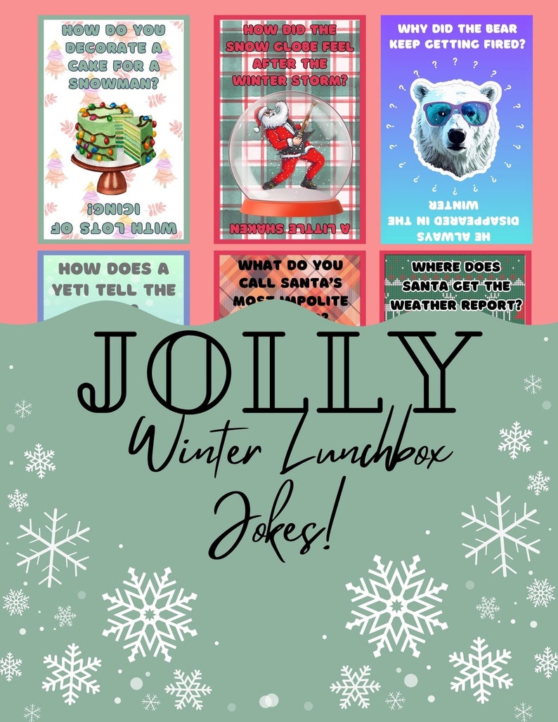 Jolly Winter Lunchbox Jokes | Print at Home | Instant Download - Etsy