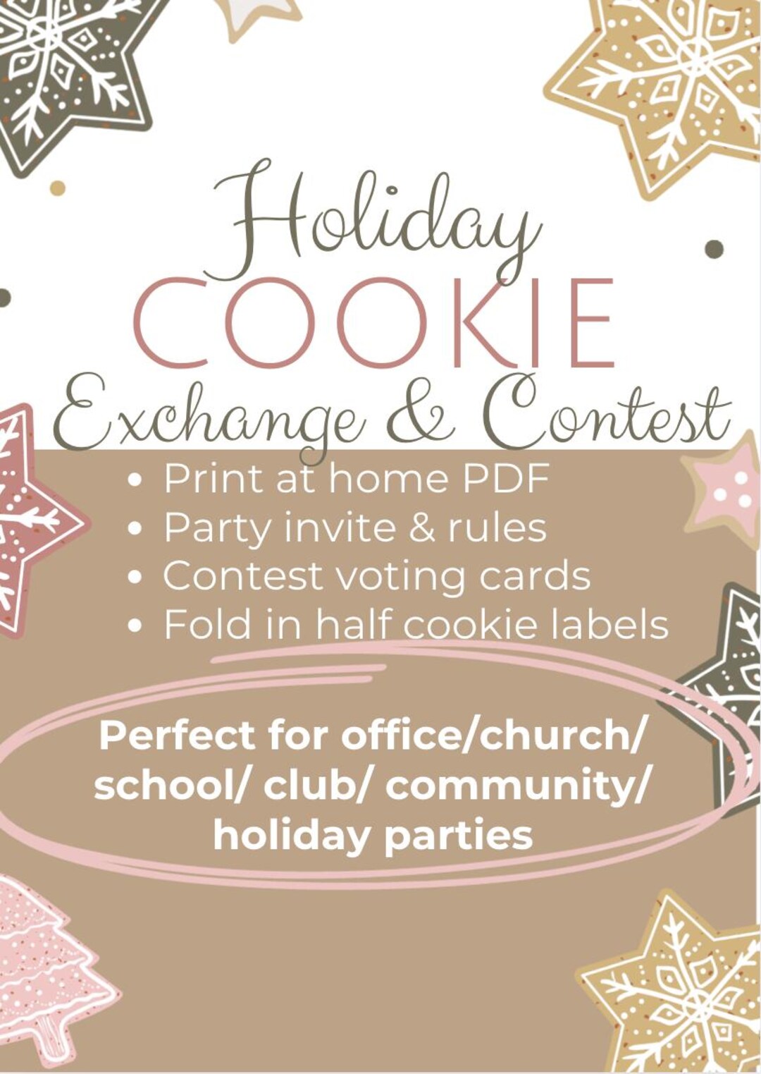 Holiday Cookie Exchange Printable Kit | Cookie Swap | Cookie Exchange ...