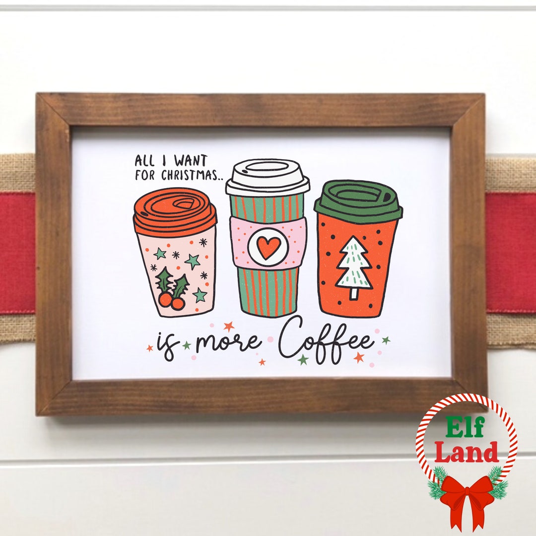 CHRISTMAS COFFEE Decor-holiday Quote Wood Sign/handmade Wood Decor ...