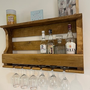 Personalized Handmade Wooden Wall-mounted Bar - Customizable Rustic ...