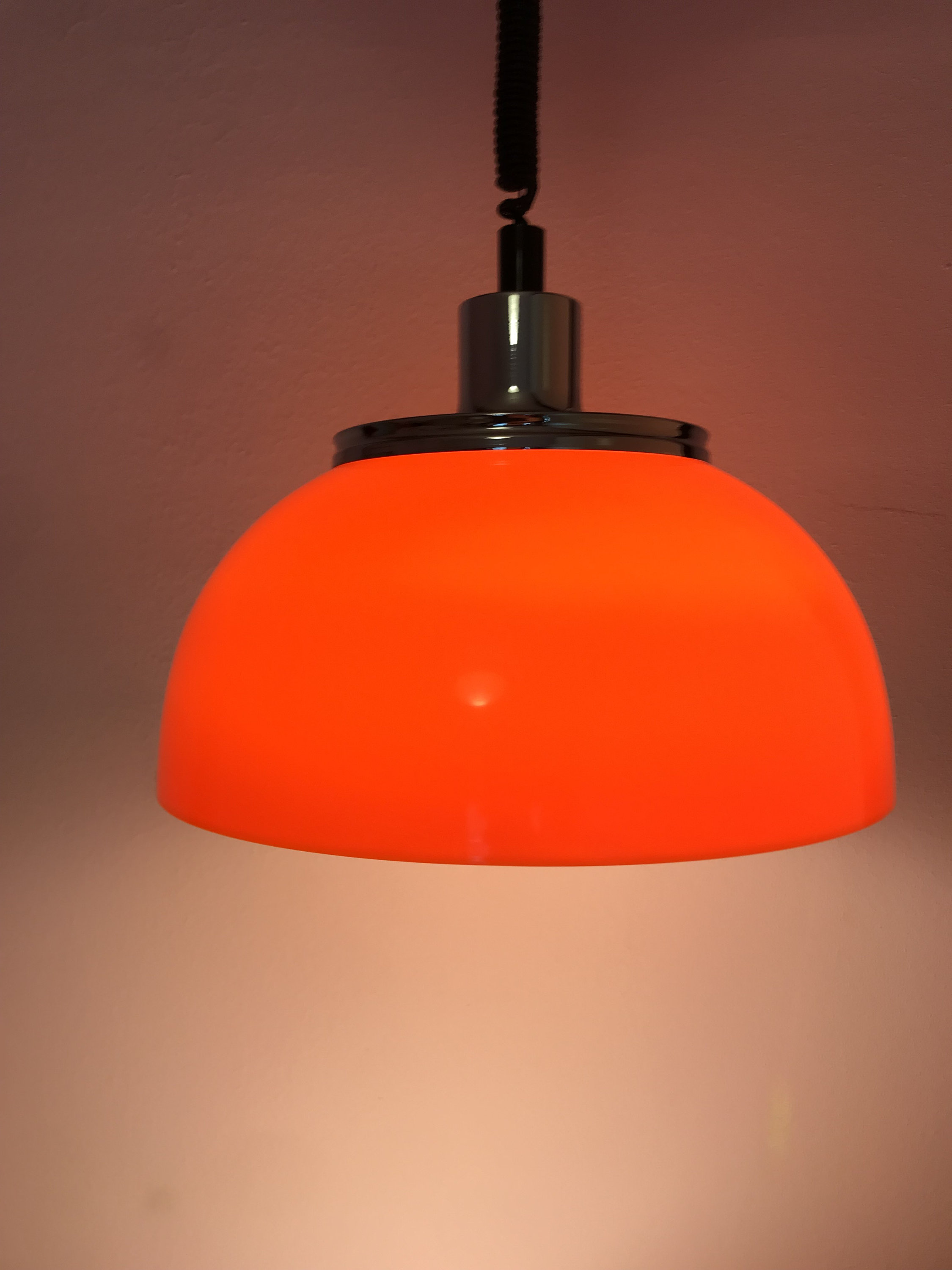 Vintage Meblo Pendant Lamp/guzzini Orange Model Faro/mid Century Modern ...