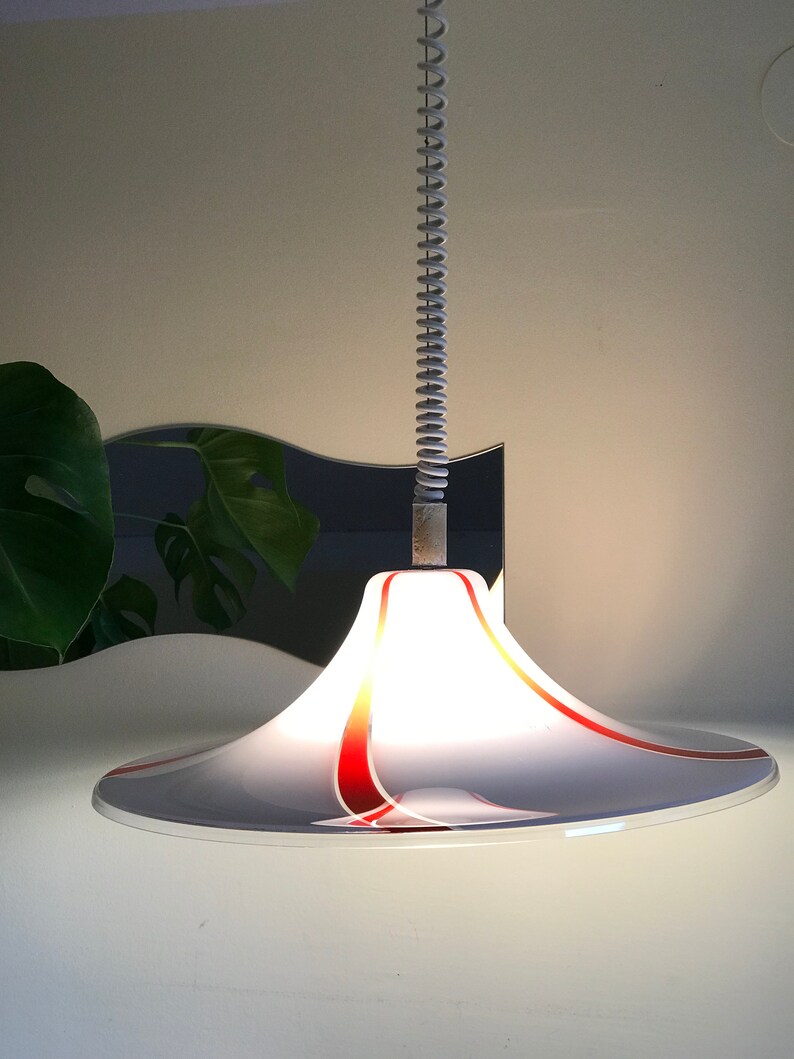 Meblo Guzzini Trumpet Light, Ajustable Space Age Pendant Light, Mid ...